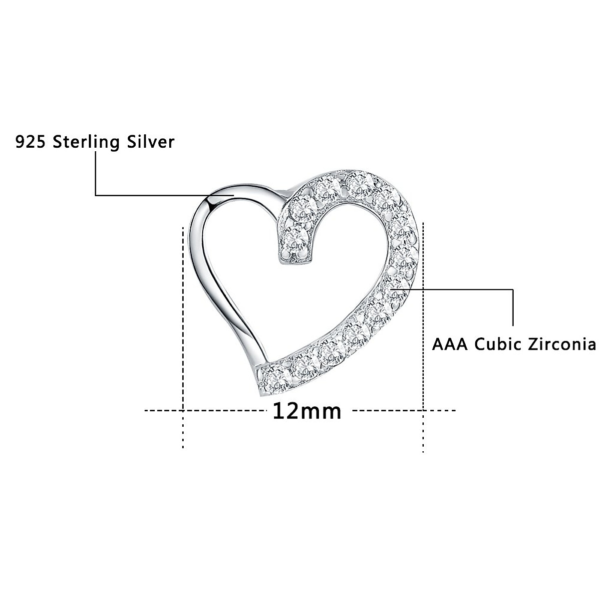 AoedeJ Minimalist Heart Stud Earrings Sterling Silver Earrings Small Heart Earrings (Silver - Style 12)