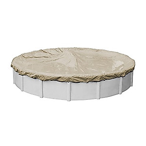 Pool Mate 3124-4-PM 20-Year Professional-Grade Winter Round Above-Ground Pool Cover, 24-ft, Tan