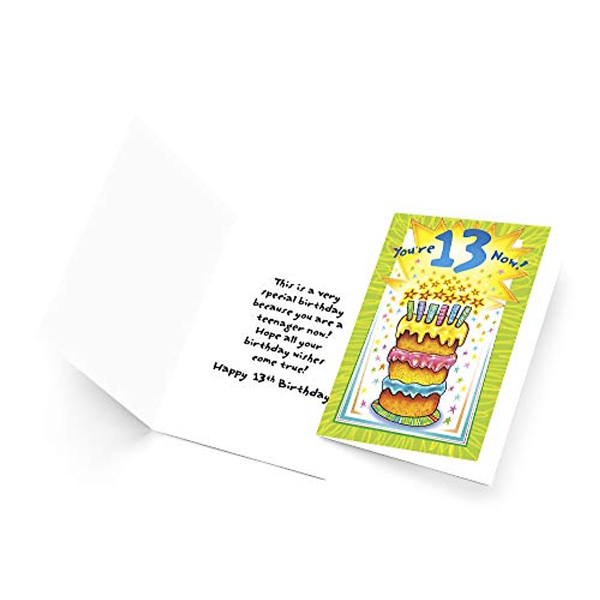 Happy 13th Birthday Card | Made in America | Eco-Friendly | Thick Card Stock with Premium Envelope 5in x 7.75in | Packaged in Protective Mailer | Prime Greetings