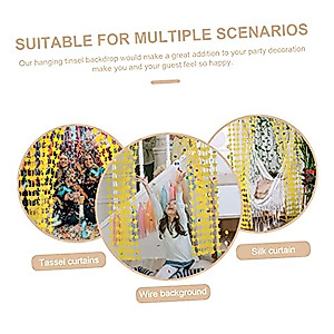 NOLITOY 4 Sets Rainbow Star Ramadan Birthday Decorations Hanging Wedding Streamer Ornament Twinkle Prop Decor of Booth Shimmer Door Scene Decal Backdrops Golden for Gold Parties Curtains
