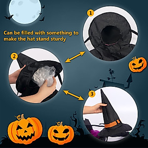 Y- STOP Nylon Crashing Witch, Halloween Decorations Outdoor Witch with Adjustable Band, Door Porch Tree Halloween Decor Props