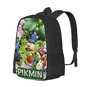 RACEK Fashion Game Pik-min Backpack Cartoon Lightweight Travel Computer Bag Casual Daypack Cute Daybag With Adjustable Straps For Unisex