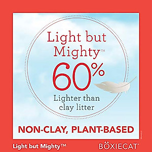 Boxiecat Air Lightweight Premium Clumping Cat Litter -Extra Strength- Scent Free- 11.5 lb- Plant-Based Formula- Stays Ultra Clean, Probiotic Powered Odor Control, 99.9% Dust Free