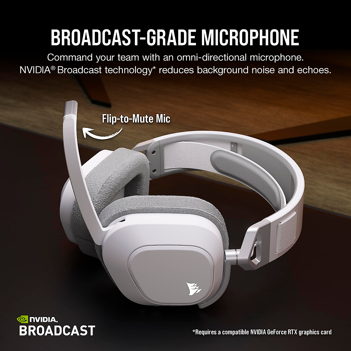 Corsair HS80 MAX Wireless Multiplatform Gaming Headset with Bluetooth - Dolby Atmos - Broadcast Quality Microphone - iCUE Compatible - PC, Mac, PS5, PS4, Mobile - White