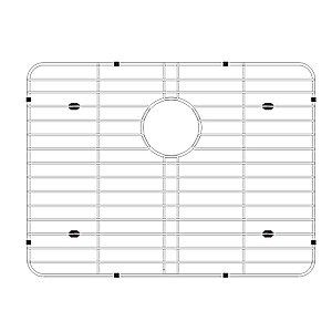 KABCO 20.6" x 15.5" Polished Chrome Stainless Steel Bottom Sink Grid with Protective Feet, Corner Radius, Rust or Corrosion Resistent Sink Protector for Indoor or Outdoor Kitchen Sinks