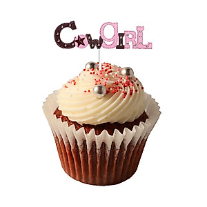 32 Pcs Cowboy Cupcake Toppers for Cowboy Western Party Decorations,Glitter HorseShoe Cowboy Hats Boots Cowboy Cake Topper Picks Western Theme Baby Shower Birthday Party Cake Decorations Supplies