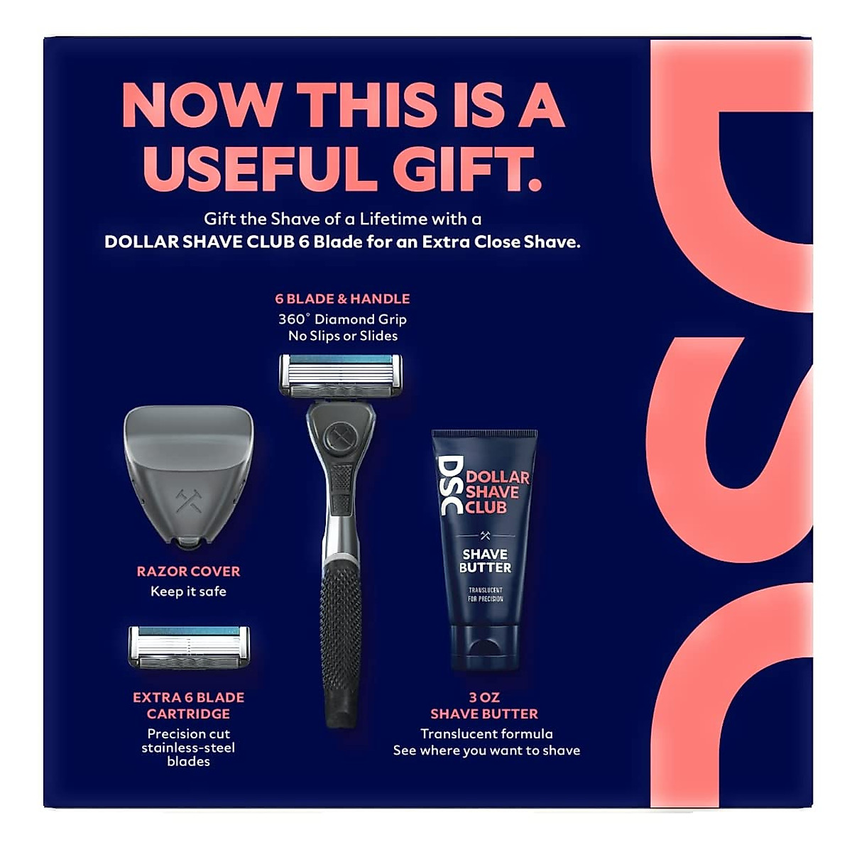 Dollar Shave Club Shaving Set - Handle, 6-Blade Cartridges x 2, Shave Butter, Razor Cover