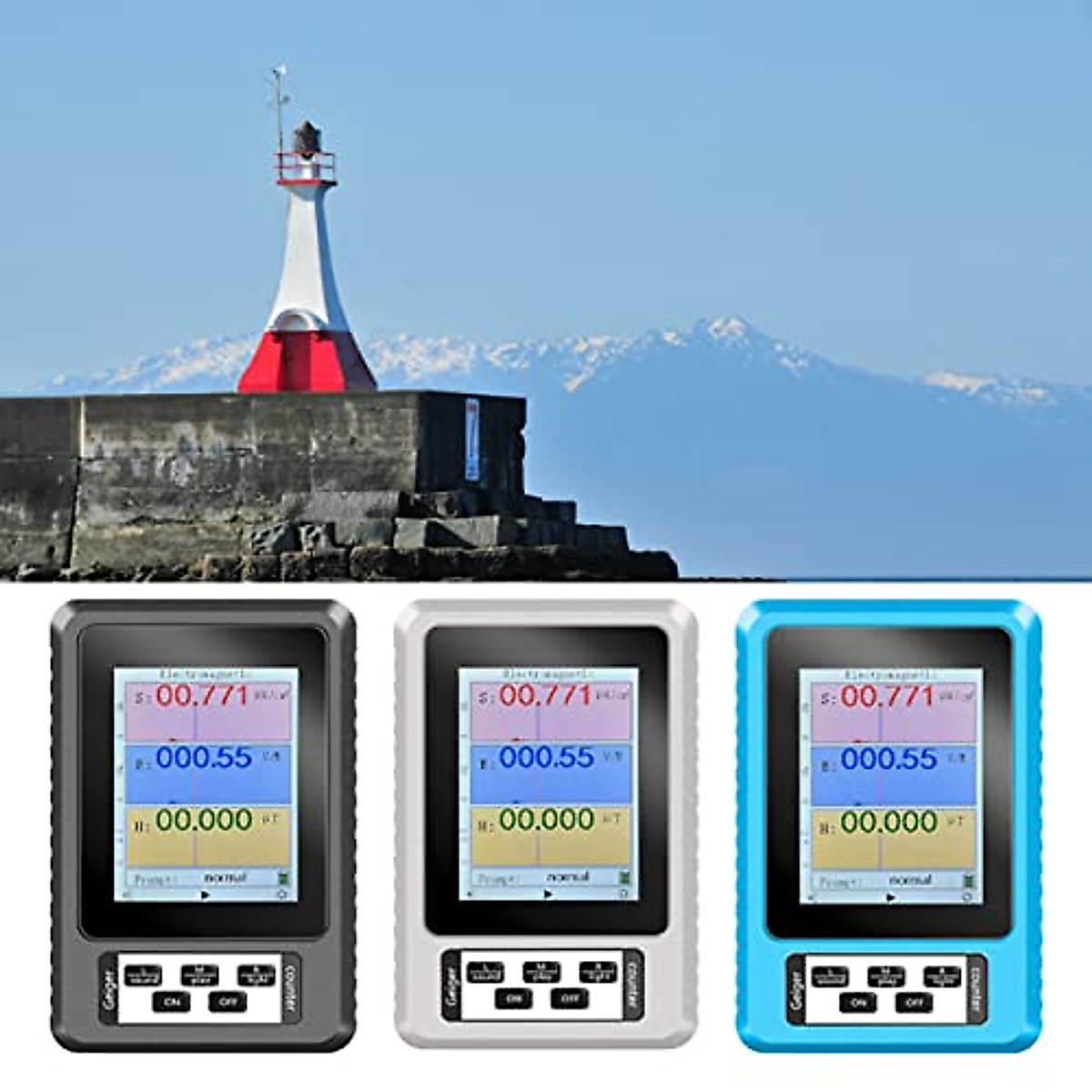 Handheld EMF Meter High Accuracy Digital Display Electromagnetic Field Radiation Detector Nuclear Dose Counter for Industry(White)
