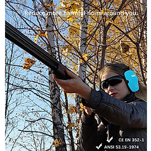 PROHEAR 016 Ear Protection Safety Earmuffs for Shooting with NRR 26dB 2Pack (Blue and Pink)