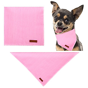 UP URARA PUP Dog Bandana, Comfortable Cotton Triangle Bid Scarf for Medium Large Dog, Washable Pet Kerchief for Girl Female Dogs, Pink Adorable Bandana Dog, Cute Classic Dog Bid Scarf