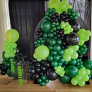 NISOCY Lime Green Latex Balloon Arch Garland Kit,102PCS 18In 12In 10In 5In for Birthday Wedding Baby Shower Jungle Summer Fruit Green Theme Anniversary Celebration Decoration