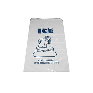 Inno-Pak 368309990 Drawstring Ice Bag, Polar Bear, 8lb, 18" x 12" (Pack of 500)