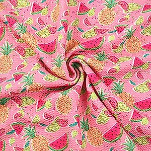 David Angie Pineapple Pattern Bullet Textured Liverpool Fabric 4 Way Stretch Spandex Knit Fabric by The Yard for Headwrap Accessories (Pineapple)