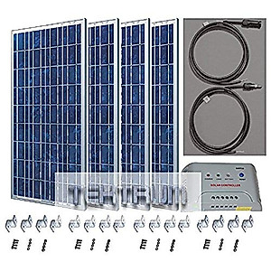 Tektrum Universal 400 watt 400w 48v Solar Panel Battery Charger Kit for Golf Cart - Charge While Driving, Save Electricity Bill, Extend Battery Life, Emergency