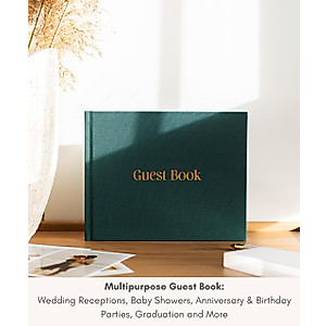 Lamare Wedding Guest Book - Elegant Linen Guest Book Wedding Reception, Baby Shower Guest Book, Polaroid Guest Book for Wedding and Special Events, Wedding Guest Book Polaroid Pictures