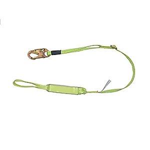 SafeWaze FS560-SE-AJ Energy Absorbing Lanyard with Soft Eye & Snap Hook, Adjustable 4' to 6'