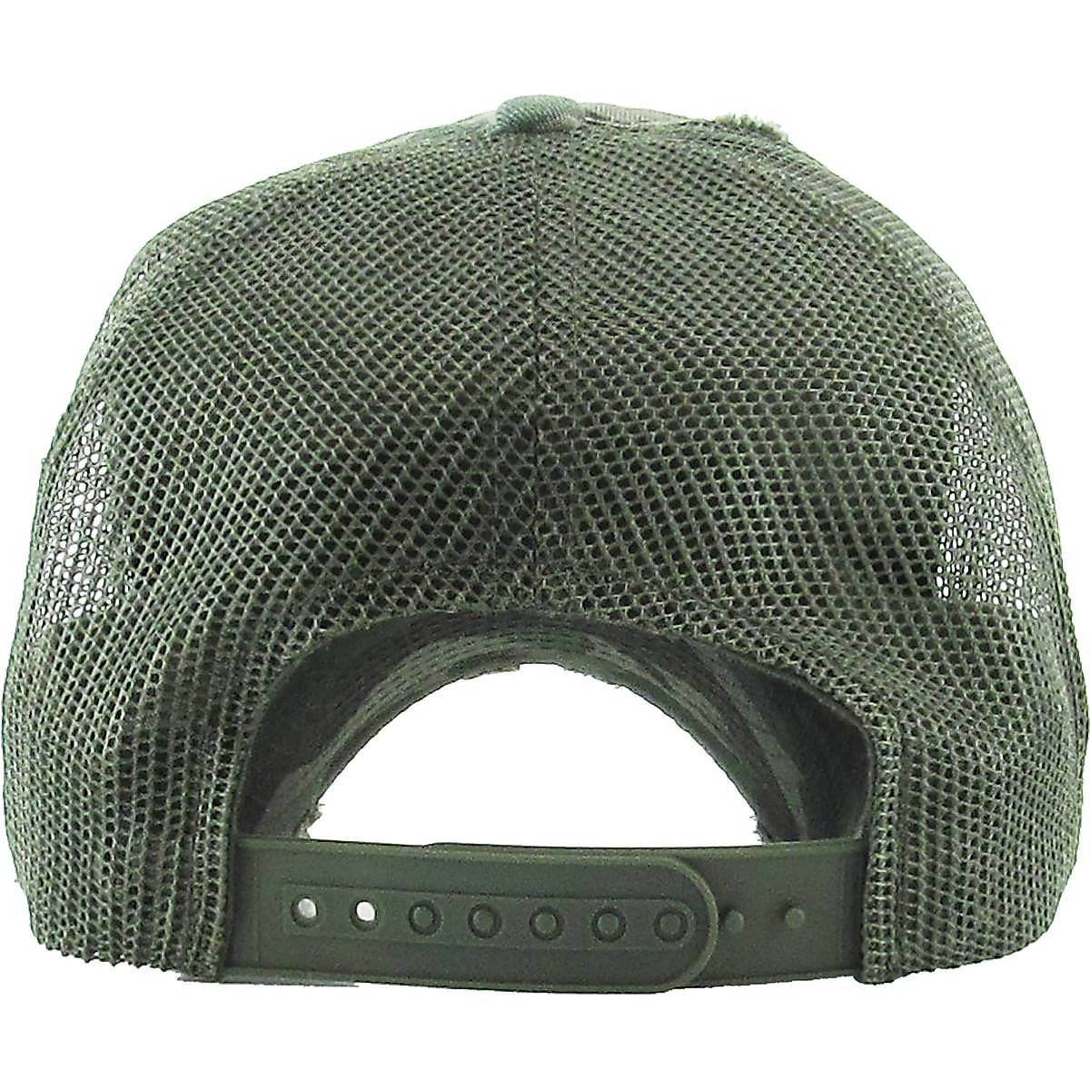 Funky Junque Unconstructed Low Profile Distressed Trucker Hat - Camo