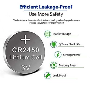 Beidongli CR2450 Battery 3V Lithium (6PACK)【5-Year Warranty】