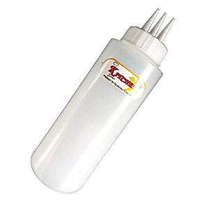 Kitchen Bottle Condiment Set 3 Hole Dispenser Lid Plastic Squeeze for Sauce Mustard Ketchup 12 oz. / 340 ML.