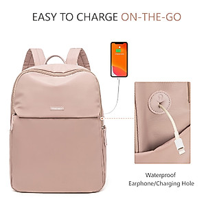 PINCNEL Fashion Laptop Backpack Purse for Women with Anti-Theft Pocket, External USB Port, and Travel Luggage Strap for Work, School, and Casual Style(Pure Black)