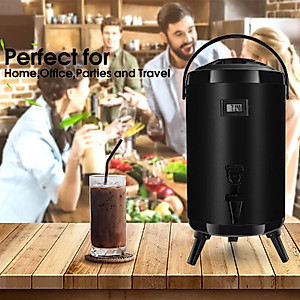 VorChef Hot Beverage Dispenser, Stainless Steel Insulated Beverage Dispenser Cold and Hot Drink dispenser with Thermometer–3.2-Gallons 12 Liters Water Dispenser with Spigot for Tea & Coffee, Water