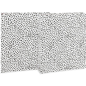 Steel Mill & Co Cute Decorative Hardcover 3 Ring Binder for Letter Size Paper, 1 Inch Round Rings, Colorful Binder Organizer for School/Office (Black Dots 2)