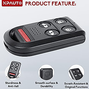 NPAUTO Key Fob Replacement for Honda Odyssey 2005 2006 2007 2008 2009 2010 - Keyless Entry Remote Car Control Key Fobs (OUCG8D-399H-A, 72147-SHJ-A21, 5 Buttons)