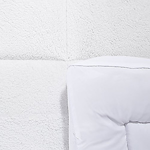 Bluestone Reversible Down Alternative Topper with Sherpa-Queen, White