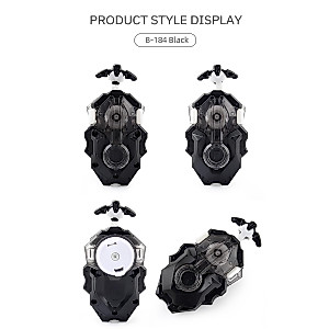Launcher and Grip, Battling Tops Burst B-184 Custom Bey Launcher LR Left Right Spin DB Layer System (Black Set)