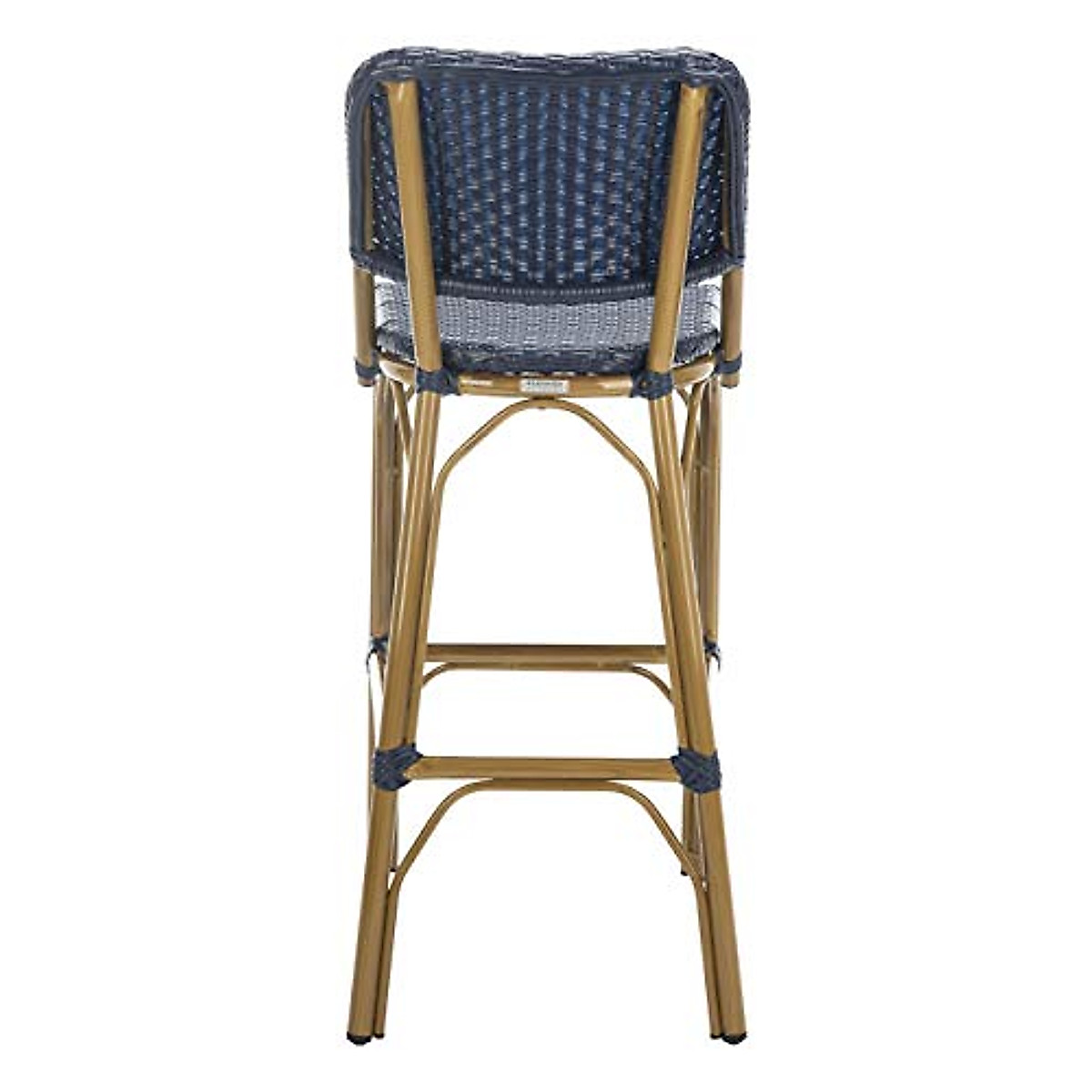 Safavieh Home Collection Deltana Navy Rattan Indoor/Outdoor Bar Stool,