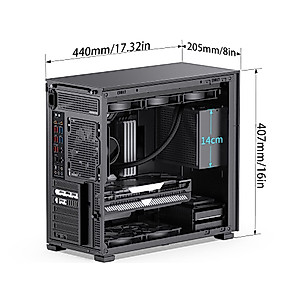 JONSBO D41 MESH SC Black ATX Computer Case with Screen, ATX Motherboard PC Case Mid Tower/Support RTX 4090(335-400mm) GPU 360/280AIO,Power ATX/SFX: 100mm-220mm Multiple Tool-Free Design,Black