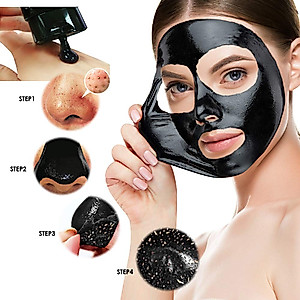 SHILLS Charcoal Face Mask, Peel Off Mask, Charcoal Mask, Peel Off Mask, Deep Cleansing, Purifying, Activated Charcoal Mask with Brush