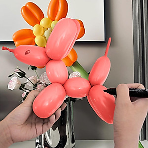 100Pcs Peach Colour 260 Balloons, Thickening Latex Peach Colour 260q Balloons for Animal Model, Long Twisting Balloons for Halloween Xmas Presents, Animal Shape Weddings, Birthdays Clowns.