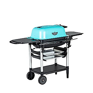 PK Grills BBQ Grill and Smoker Charcoal Grill Portable for Outdoor Barbeque Grilling Camping, Backyard, Patio, Cast Aluminium Grills, Teal, PK Aaron Franklin Addition