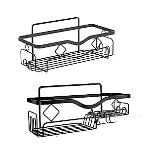 Wall Mount Bathroom Shelf Punch Free Hangable Organization Rack Multifunction for Home Bathroom Face Cleanser Organizer bathroom shower shelf