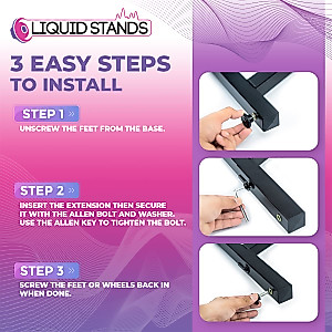 Liquid Stands Piano Stand Extender for Extra Security and Durability for 2-Tier Keyboard Stand - Extender for Wider Base to Keep Keyboard Stand Stable