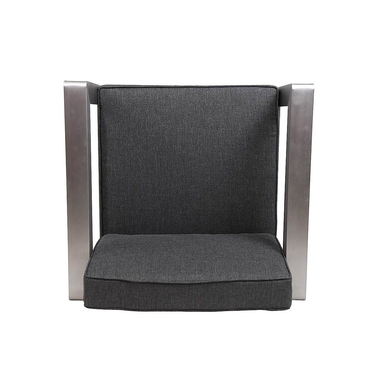 Christopher Knight Home 306462 Booth Outdoor Aluminum Club Chairs, Silver (Set of 2), Sliver/Gray