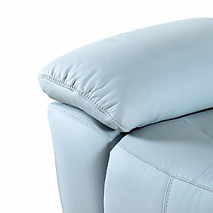 Furniture of America Sorin Modern Leather Recliner Loveseat with Pillow Armrests and High Density Foam, Reclining Sofa, Comfortable Couch for Living Room, Office, FSC Certified, Blue