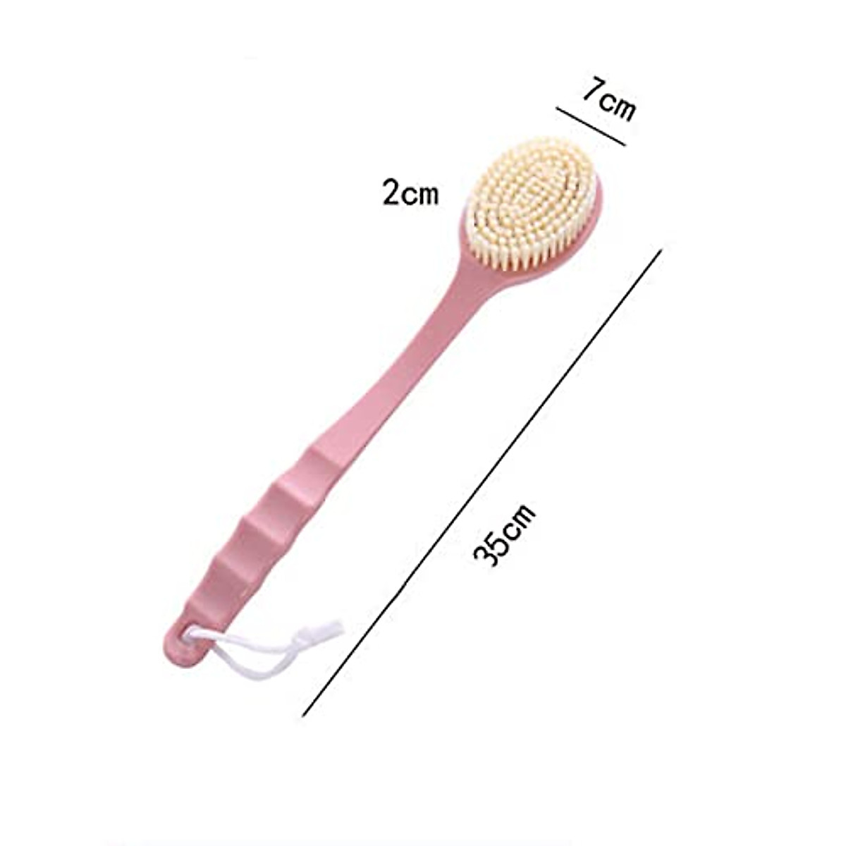 INGVY Dry Brushing Body Brush Long Handle Bath Brush Soft Body Scrubber Shower Exfoliating Scrub Exfoliator Skin Massager Cleaning Brush Bathroom Accessories (Color : Pink)