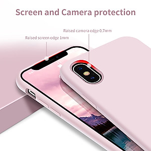 OTOFLY Liquid Silicone Gel Rubber Full Body Protection Shockproof Case for iPhone Xs/iPhone X，Anti-Scratch&Fingerprint Basic-Cases，Compatible with iPhone X/iPhone Xs 5.8 inch (2018), (Ice Pink)