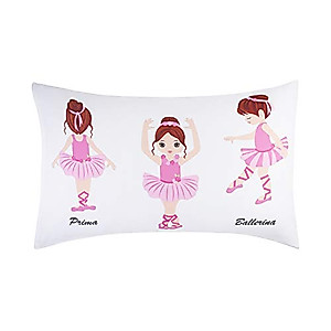 EVERYDAY KIDS Toddler Fitted Sheet and Pillowcase Set -Born to Dance Ballerina- Soft Microfiber, Breathable and Hypoallergenic Toddler Sheet Set