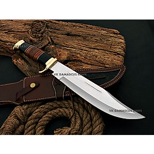 JNR Traders Handmade Dundee Bowie Knife Full Tang Hunting Knife, Large Bowie Knife with Sheath 17 inch Mirror Polished Carbon Steel Blade 3685