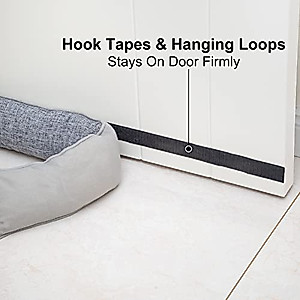 Estimber Under Door Draft Stopper 48 inch Wind Stopper for Door & Window, Weighted French Air Draft Stopper Front Door Snake Noise Blocker for Bottom of Door with Hanging Loops - Grey