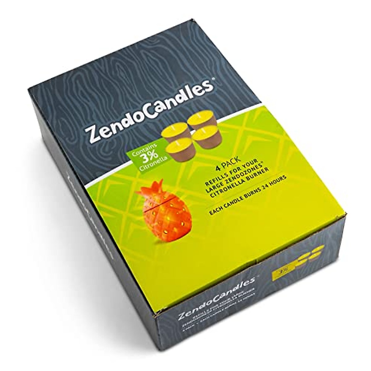ZendoZones ZendoCandles® 3% Citronella Refill Candles for use with Large Citronella Burners, Case Pack of 12