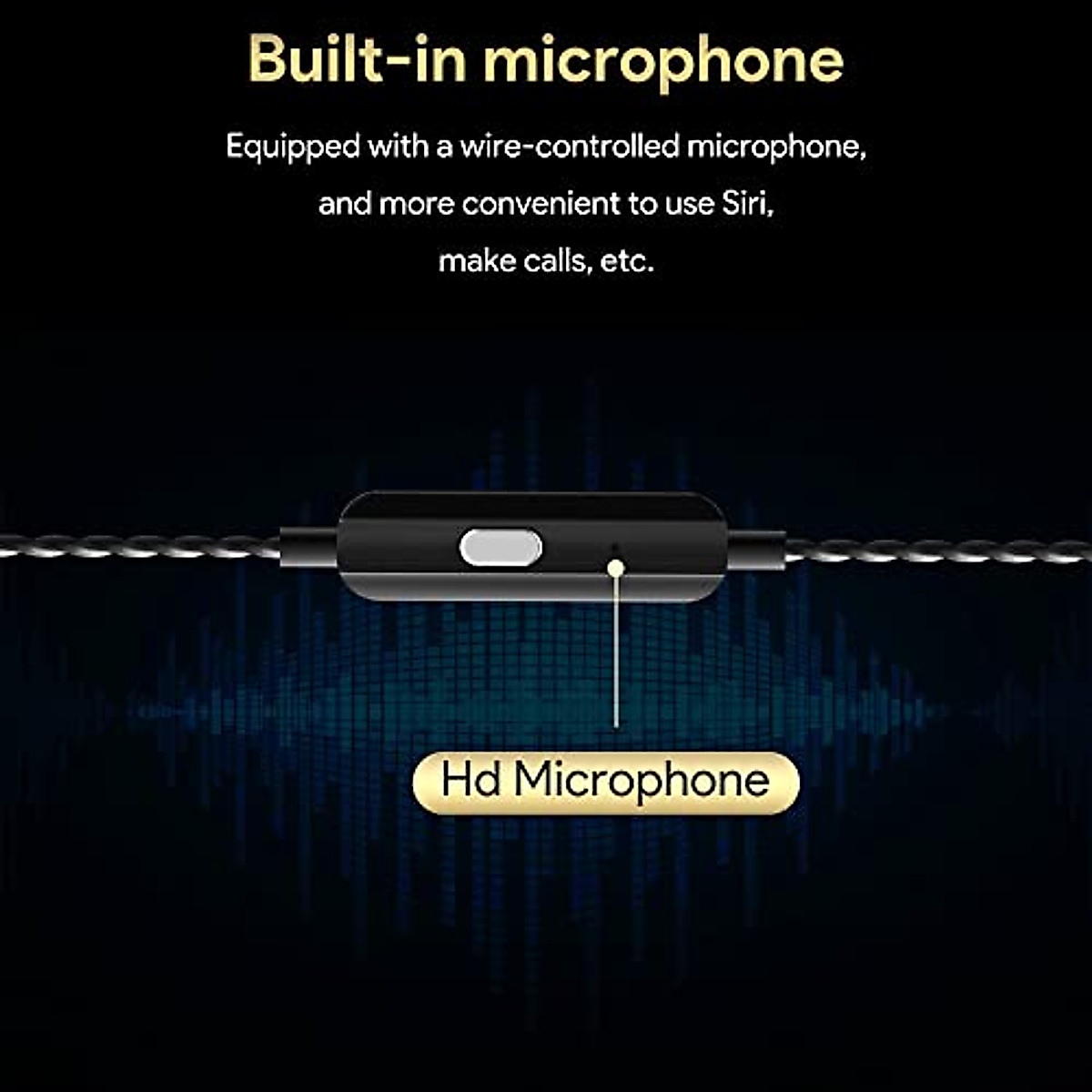 PALOVUE 3.5mm Audio Replacement Earbuds Cable Upgraded with CTIA, MMCX Earphone Cable with Mic, 180 Core 7N Tinsel Silver Copper Extension Wire Cable with Android/iOS