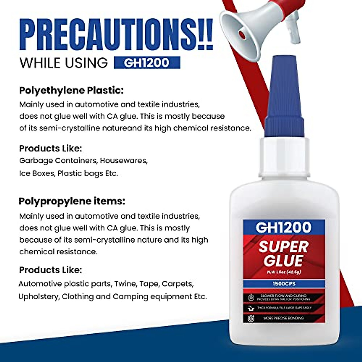 Super Glue 85g (42.5g × 2) SuperGlue All Purpose with Anti Clog Cap, 100 Pcs Gloves and Microtips 3 Oz Pack of 2 (1.5 x 2)