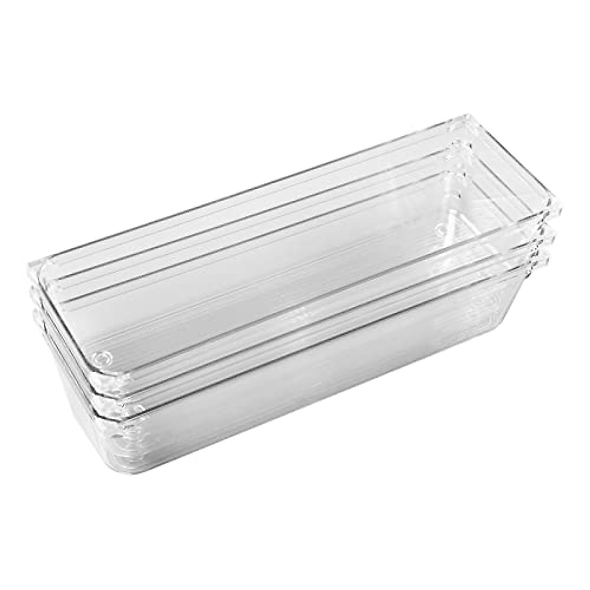 Modern-Depo 16 PCS Plastic Drawer Organizer Storage Bins Clear Drawer Dividers Trays for Makeup, Jewelry, Kitchen Untensils, Gadgets, Office, 5 Sizes