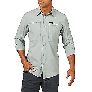 ATG by Wrangler Men's Long Sleeve Hike to Fish Shirt, Dark forest, Large