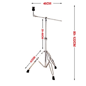 Yeasoul Cymbal Stand, Adjust high Boom and Straight Combo,Double Braced Legs with Rubber Feet fits 8、10、12、14、16、18、20 inch cymbals