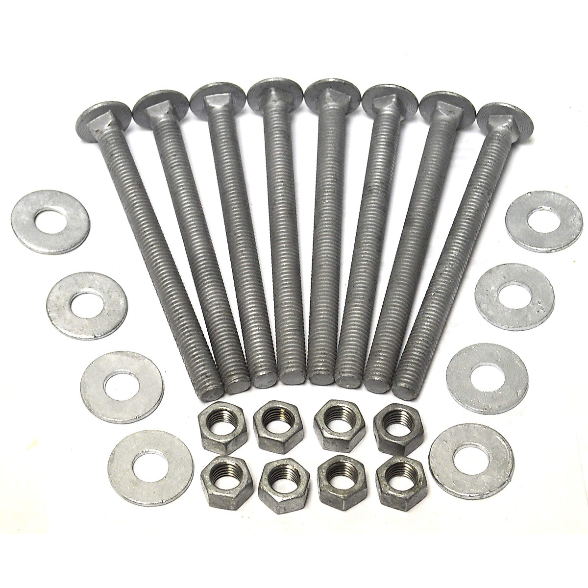 Dock Hardware 1/2" x 6" Galvanized Carriage Bolt Set (Pack of 8)